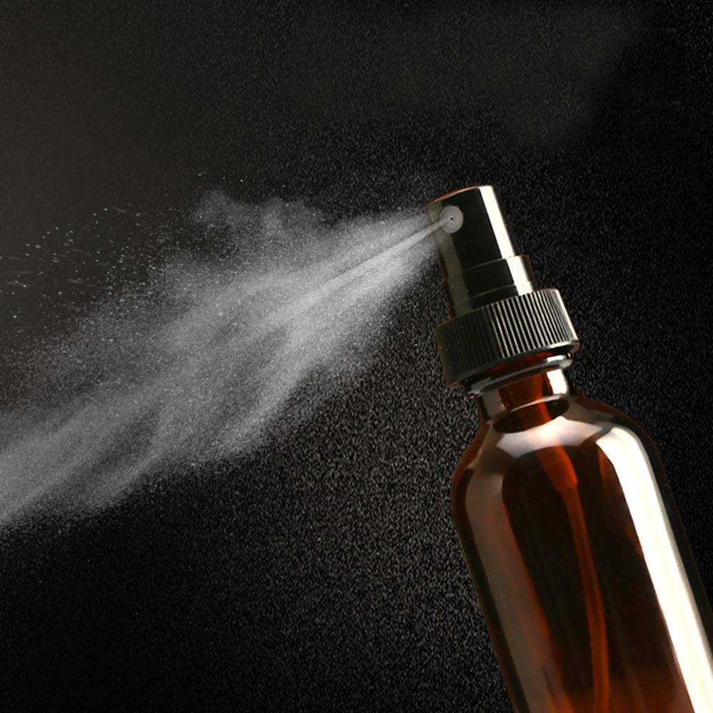 BPFY 12 Pack 4 oz Amber Glass Spray Bottles 4oz Fine Mist Spray Bottle For Essential Oils, Perfumes, Alcohol, Watering Flowers, Cosmetic Spray Bottle, Refillable Liquid Containers