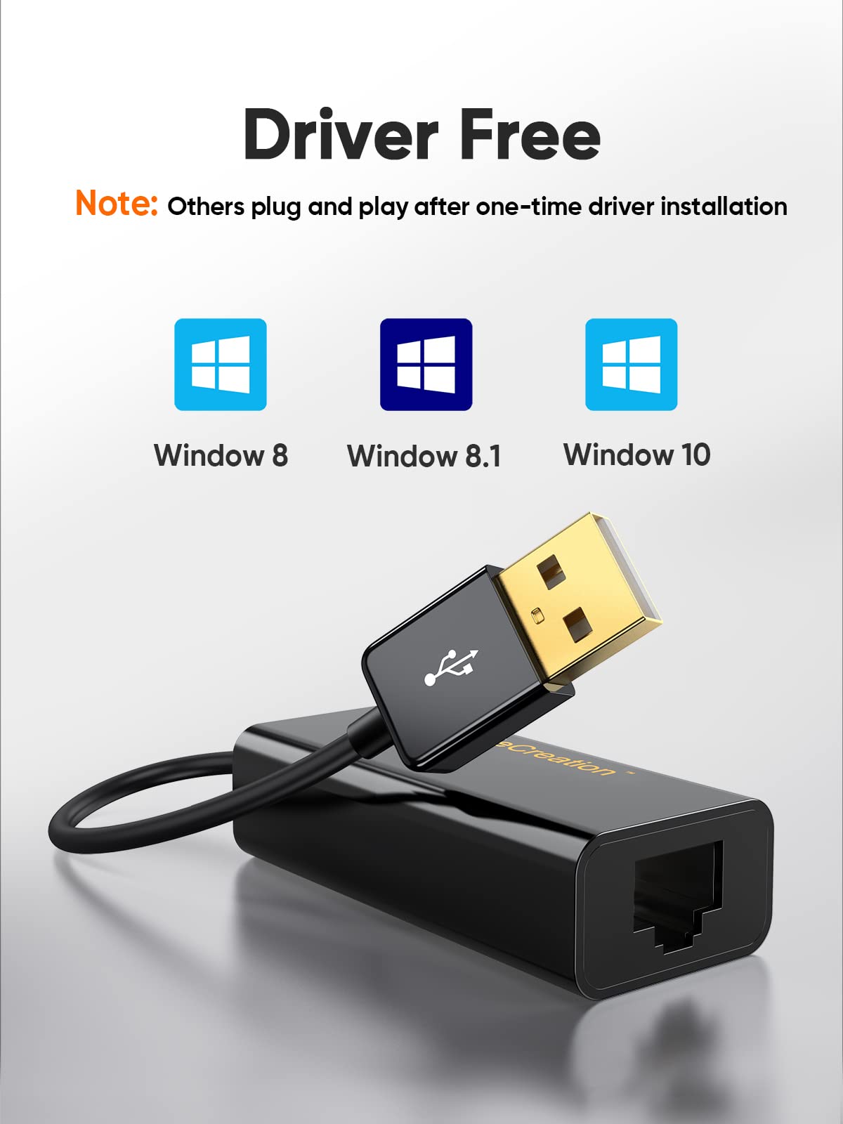 CableCreation USB to Network Adapter, USB 2.0 to 10/100 RJ45 Ethernet LAN Cable Compatible with Windows 10/8.8/8/ 7, macOS X, Black