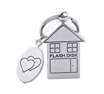 ANGROC 5PCS Folding Metal House Shaped USB 3.0 16GB USB Flash Drive Memory Stick Fold Storage Stick Pen-(Silver)