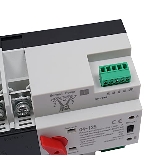 2P Automatic Transfer Switch, 110V Rated Operating Voltage, 100A Rated Operating Current 50HZ/60HZ GDAE10 Dual Power Mini Controller, 690V Insulation Voltage (2P PC Level)