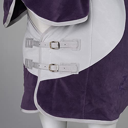 HORZE Turin Combo Fleece Blanket - Purple - 81 in