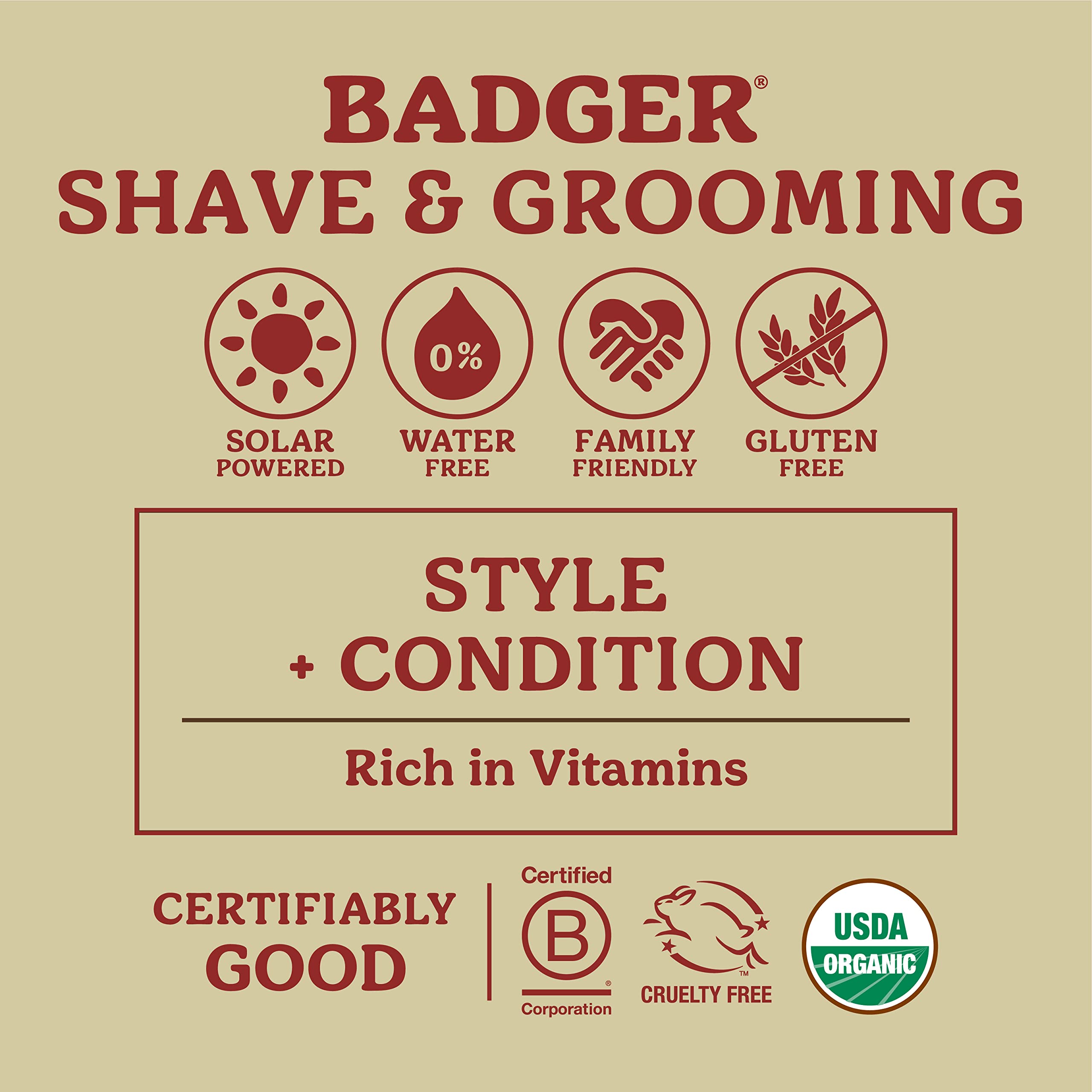 Badger Beard Grooming Kit, Beard Oil & Beard Balm, Babassu & Jojoba, Certified Organic, Facial Hair Leave-in Conditioner