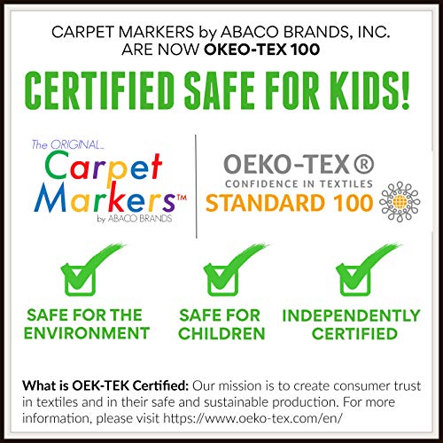 Extra Wide!! RED (2 INCH x 25 FEET) Original Carpet Markers Strips by Abaco Brands | Social Distancing | OKEO-TEK Certified Safe for Kids + Environment | Spots Sit Classroom Teachers Student School