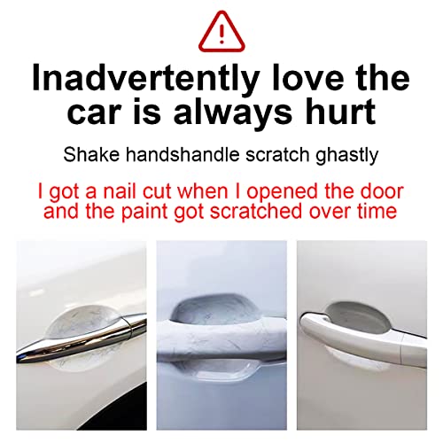4PCS Car Door Bowl Scratch Protector, 3D Transparent Auto Door Handle Cup Stickers, Waterproof Anti-Scratch Door Handle Paint Cover Guard Protective Film for Most Cars, Trucks, SUV, Van (Clear)