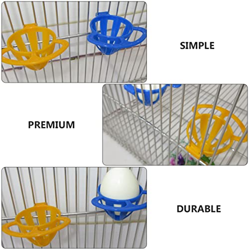 4pcs Color Finches Vegetable Plastic Random Hatching Food Finch for Dispenser Tool Eggs Water Fixed Bird Parakeet Accessory Cockatiel Parrot Canaries Hollow Feeder Conure Basin