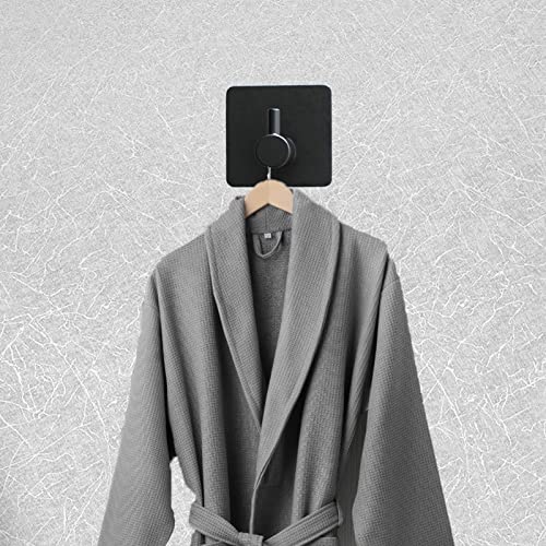 8 Packs Adhesive Towel Hooks - Stainless Steel Bathroom Hook, Wall Towel Hooks Heavy Duty Adhesive Hooks for Bathroom Kitchen Garage Home Hotel Office (Black)