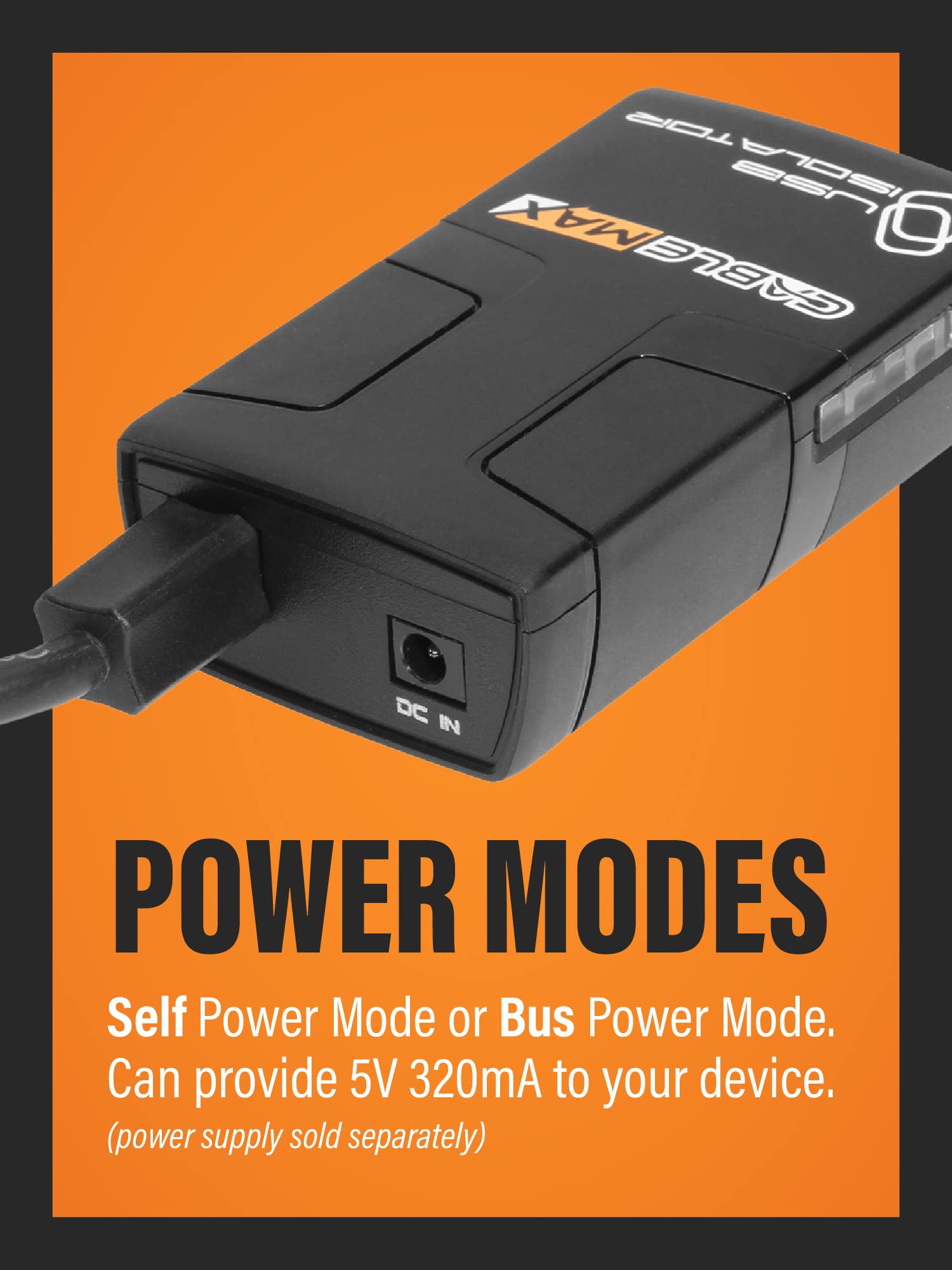 Cablemax USB 2.0 Isolator - Hi-Speed 480Mbps, Surge Protection, No Drivers Needed - Plug & Protect Your Investment