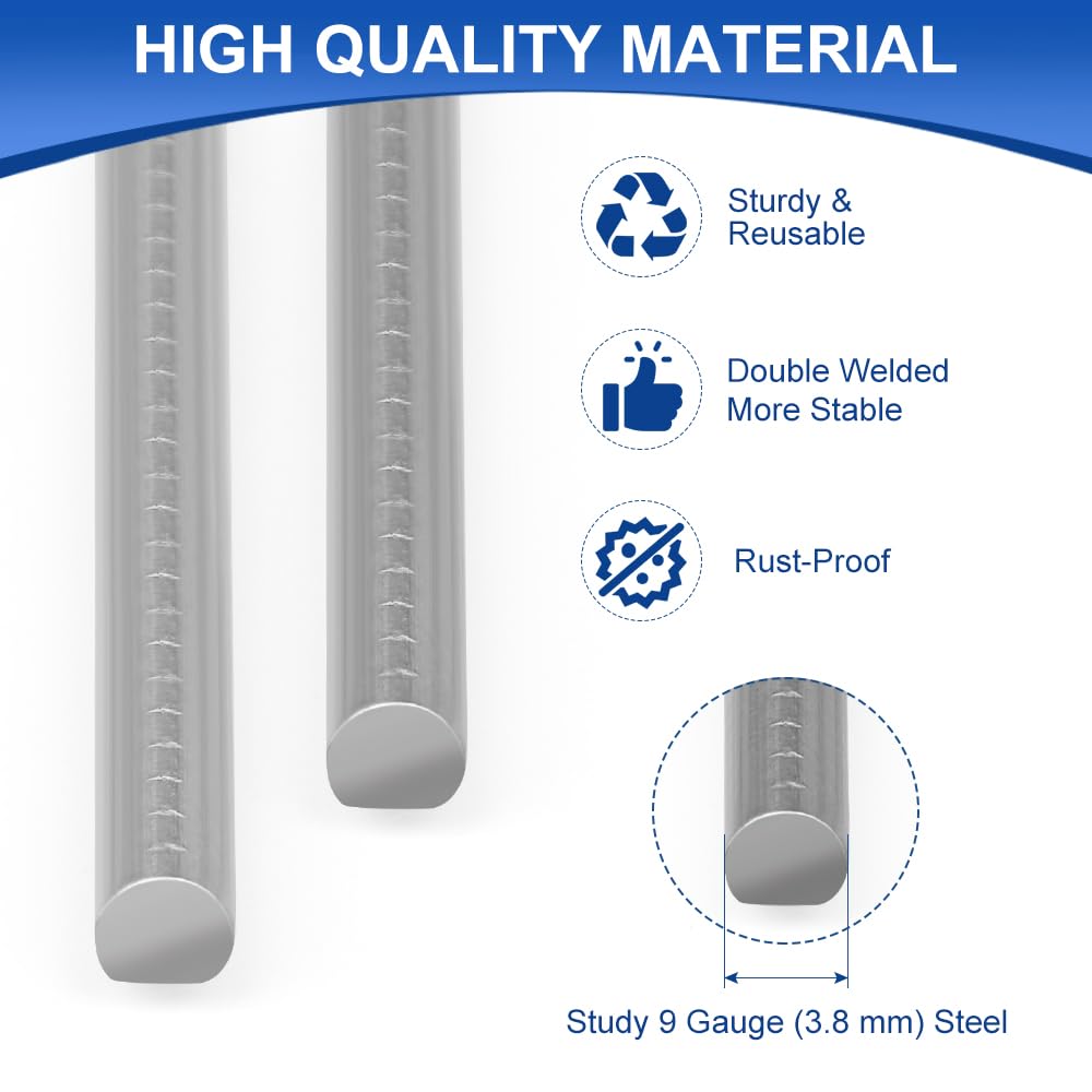 25 Pack Heavy Duty Metal H-Stakes H Frame Wire Stakes, 17'' x 7'' Yard Sign Stake for 4mm Corrugated Signs
