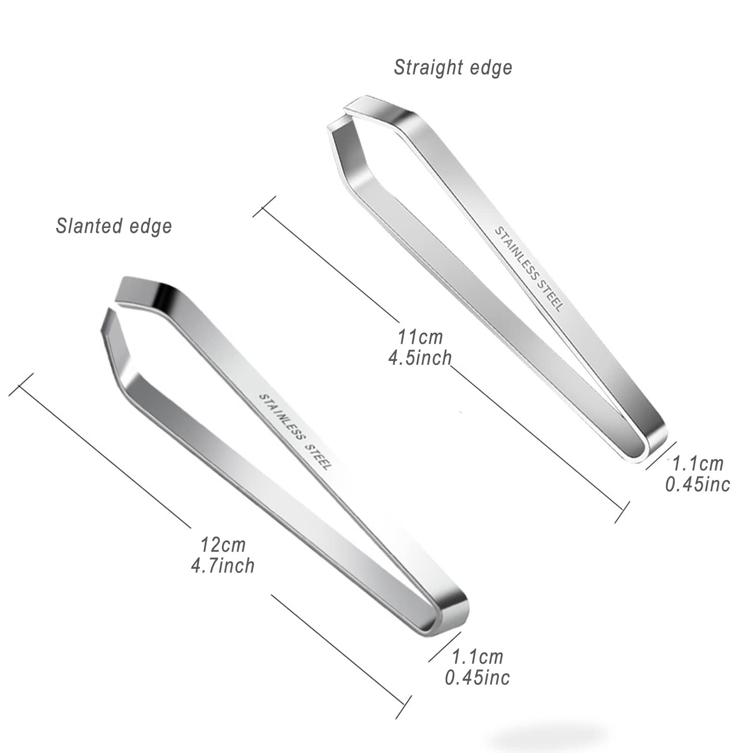 2 Pcs Tweezers, Stainless Steel Non-slip Flat and Slant Tweezers Fish Salmon Bones Remover Tool