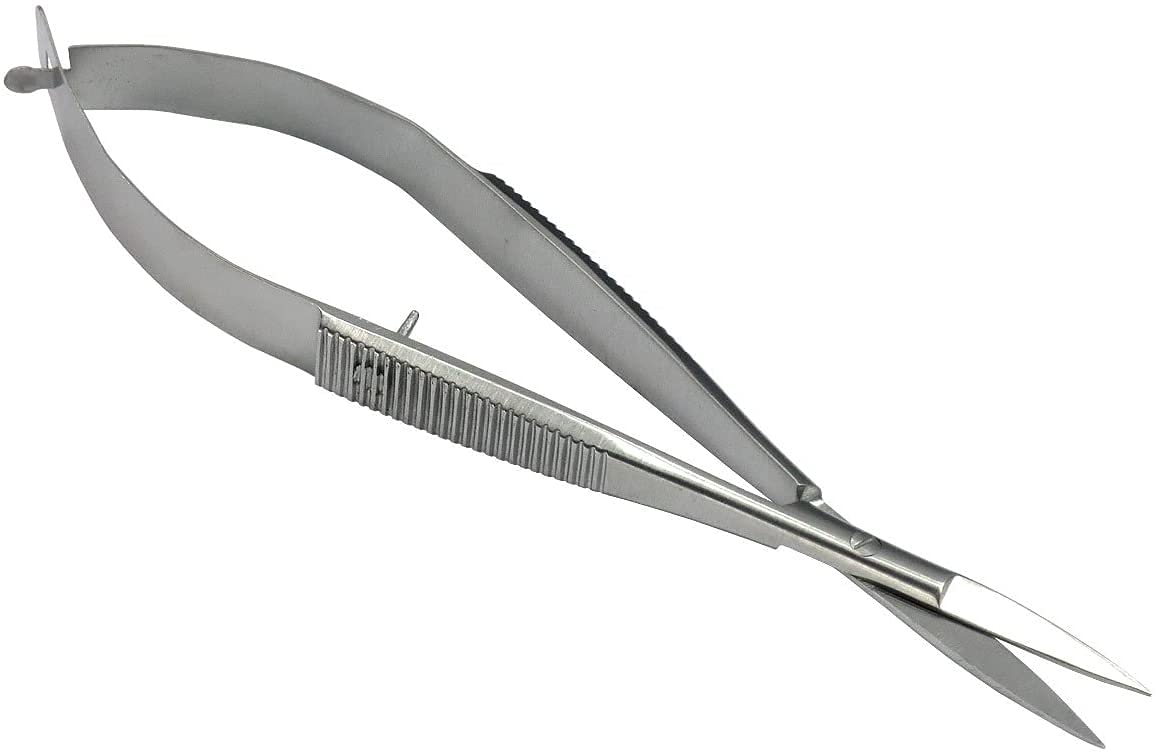 Millan Collection 4.5inch Straight Stainless Steel Squeeze Scissors - Facial Hair Scissors, Eyebrow Trimmer, Grooming Scissors for Shaping, Ear, Nose, Nostril and Mustache Trimming (MC-45SIS)