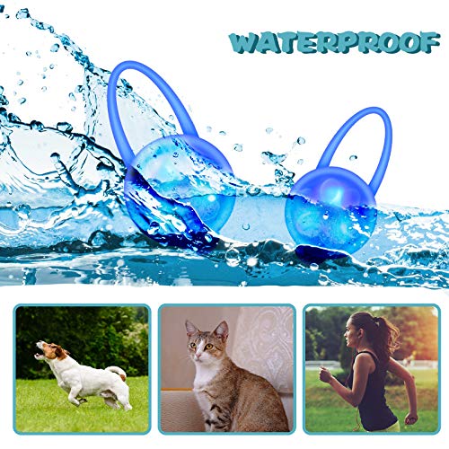 8 Pieces Dog Collar Light Waterproof Silicon Dog Collar Light LED Night Pet Strobe Harness Leash Necklace Lights for Walking Camping Warning Reflective Gear Accessories