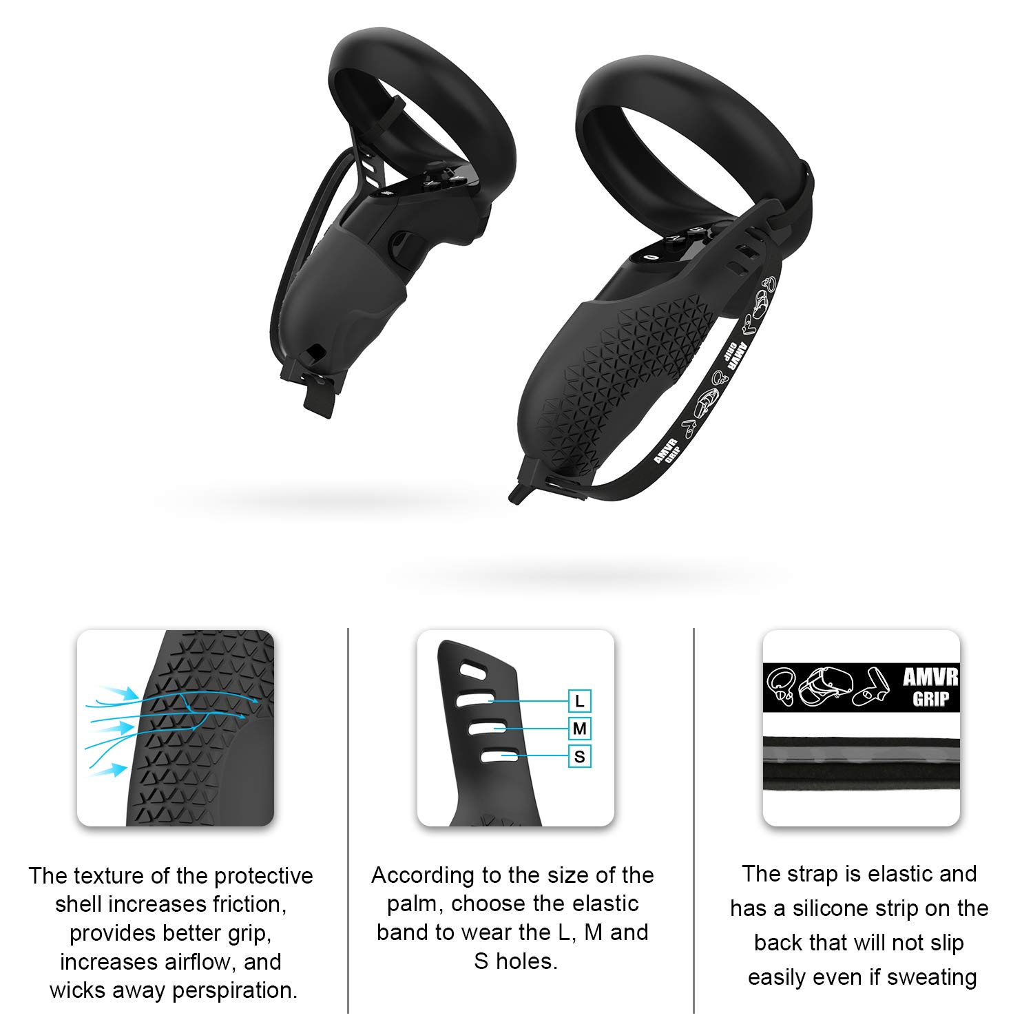 AMVR Touch Controller Grip Cover, Leather Fashion Travel Case, Face Silicone Cover Mask, VR Headset Display Stand, Lens Protect Pad, Nose Pad Replacement Accessories Gift Set for Oculus Quest 1