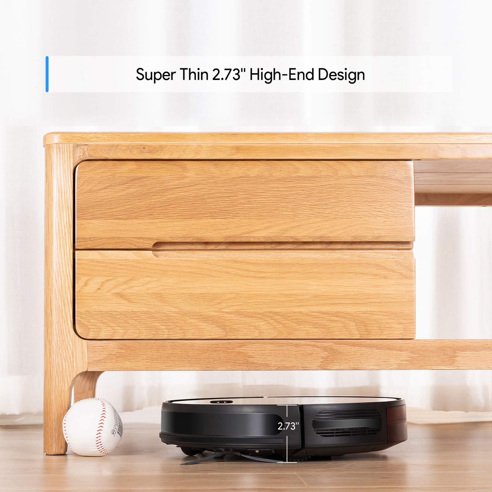 Bagotte BG600 Robot Vacuum Cleaner, Super-Thin & Quiet, High Suction, Smart Self-Charging Robotic Vacuum Cleaners Automatic Sweeper for Pet Hairs, Hard Floor, Medium Carpet
