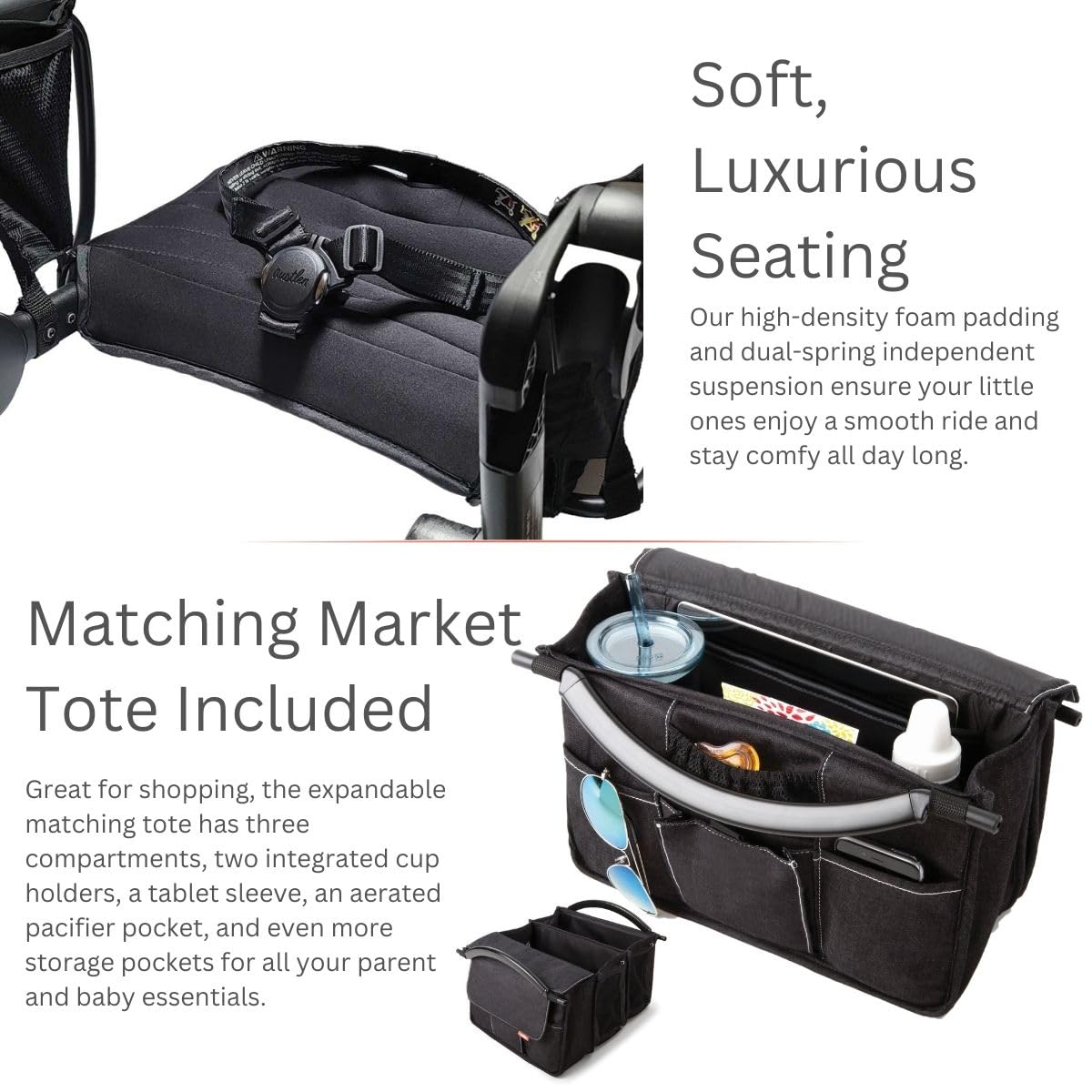 Austlen Entourage 2.0 Sit and Stand Stroller in Navy (Also Available in Black)