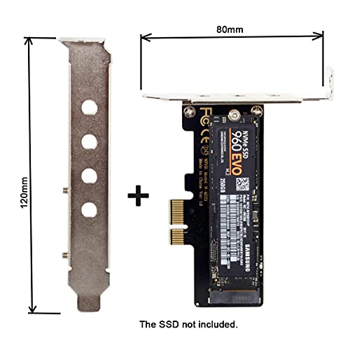 NFHK Low Profile PCI-E 3.0 x1 Lane to M.2 NGFF M-Key SSD Nvme AHCI PCI Express Adapter Card