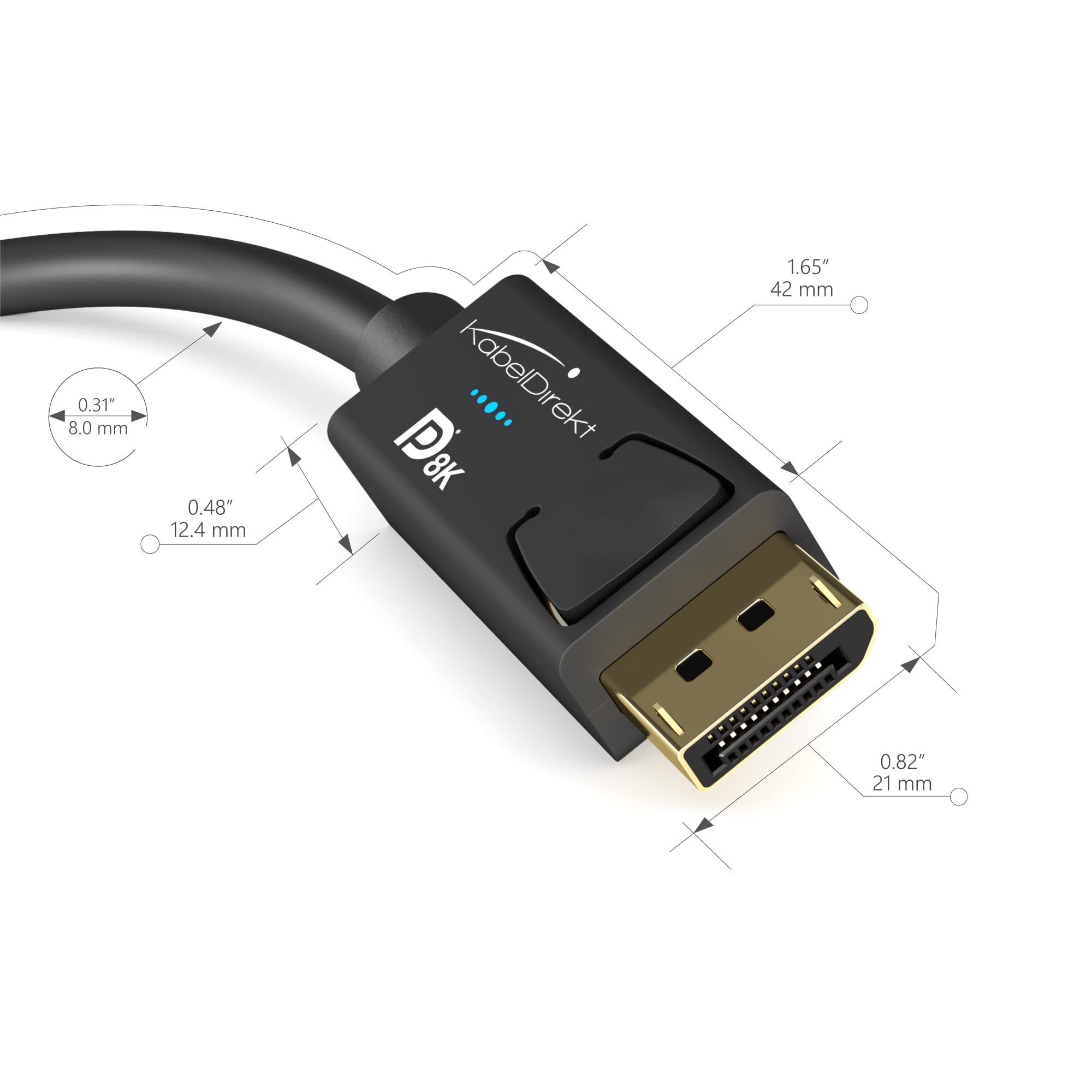CableDirect β 8K DisplayPort & DP Cable, Special A.I.S. Shielding & Official VESA Certification β 3ft (for DP 1.4 Gaming PCs/laptops/Graphics Cards/Monitors, Supports 4K@120Hz, 144Hz/165Hz/240Hz)