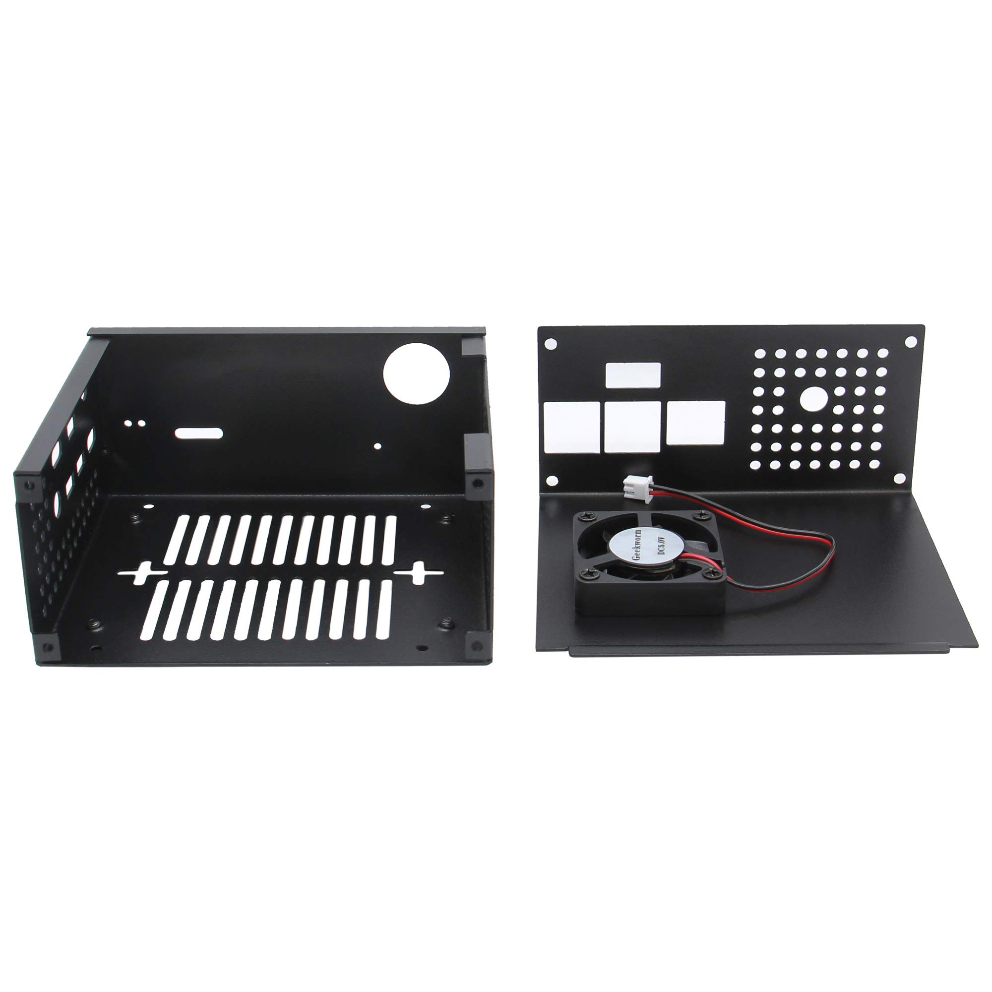 Geekworm X825-C8 (X825 V2.0) Metal Case+Power Switch+Cooling Fan Support X825 V2.0 2.5 inch SATA SSD/HDD Shield & Raspberry Pi 4 Model B & X735 Only(Not Include RPi4&X825 V2.0&X735&PSU&SSD&TF Card)