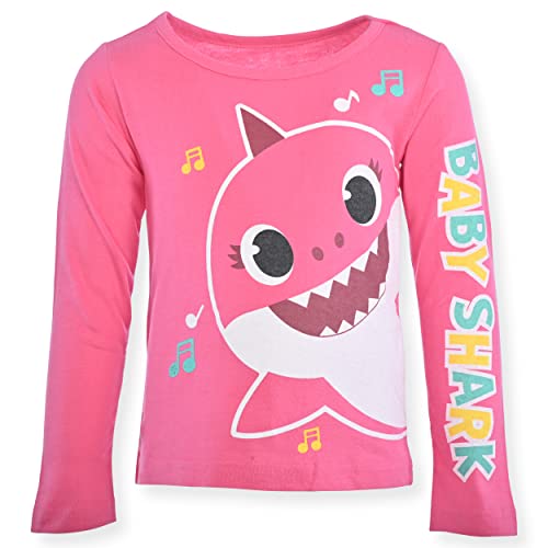 Nickelodeon Baby Shark Girls Long Sleeve Shirt for Toddler and Big Kids