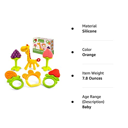 Baby Teething Toys for Newborn Infants (6-Pack) Freezer Safe Infant and Toddler Silicone Teethers Soothe Babies Gums, Perfect Baby Gift