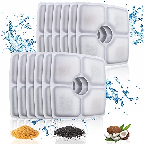 ITidyHome 12 Pack Cat Water Fountain Filters of Pet Fountain Replacement Filter, for Most 84oz/2.5L Automatic Pet Cat Dog Water Fountain Dispenser