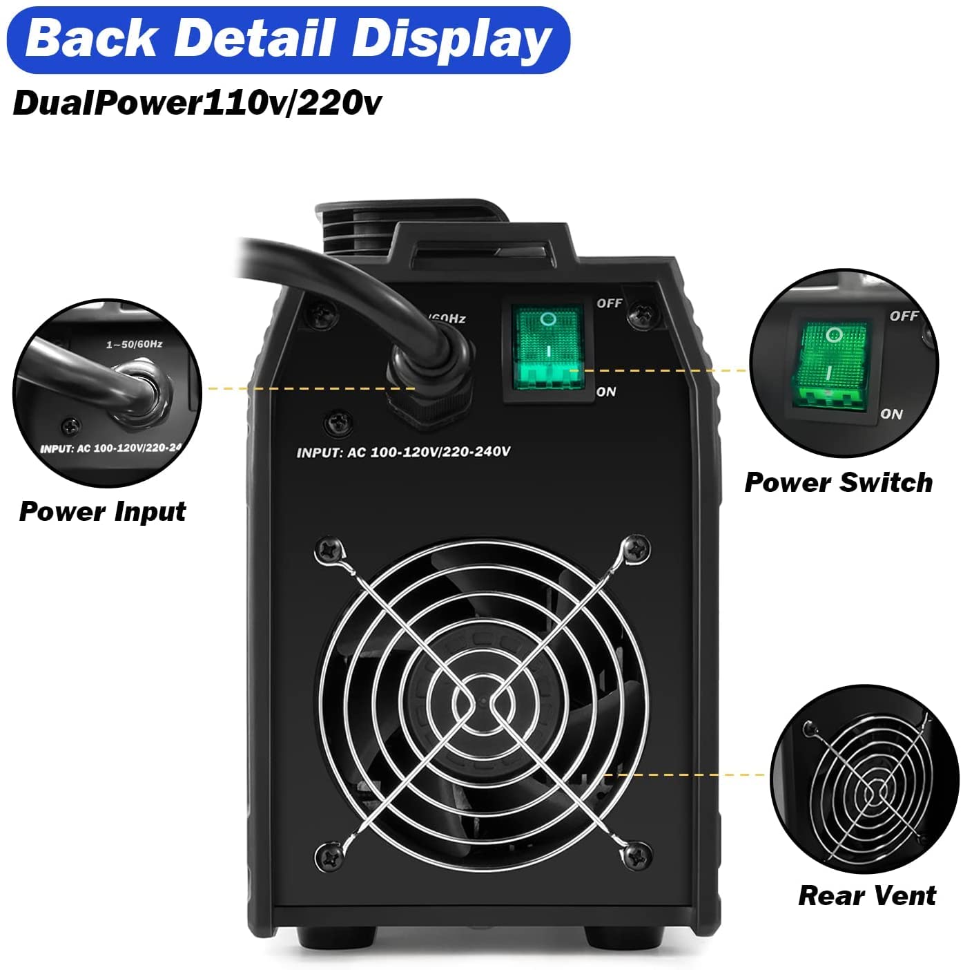 200A ARC Welding Machine, 110V/220V DualĀ Voltage Welder, IGBT Stick MMA Welder LED Display with Electrode Holder Work Clamp