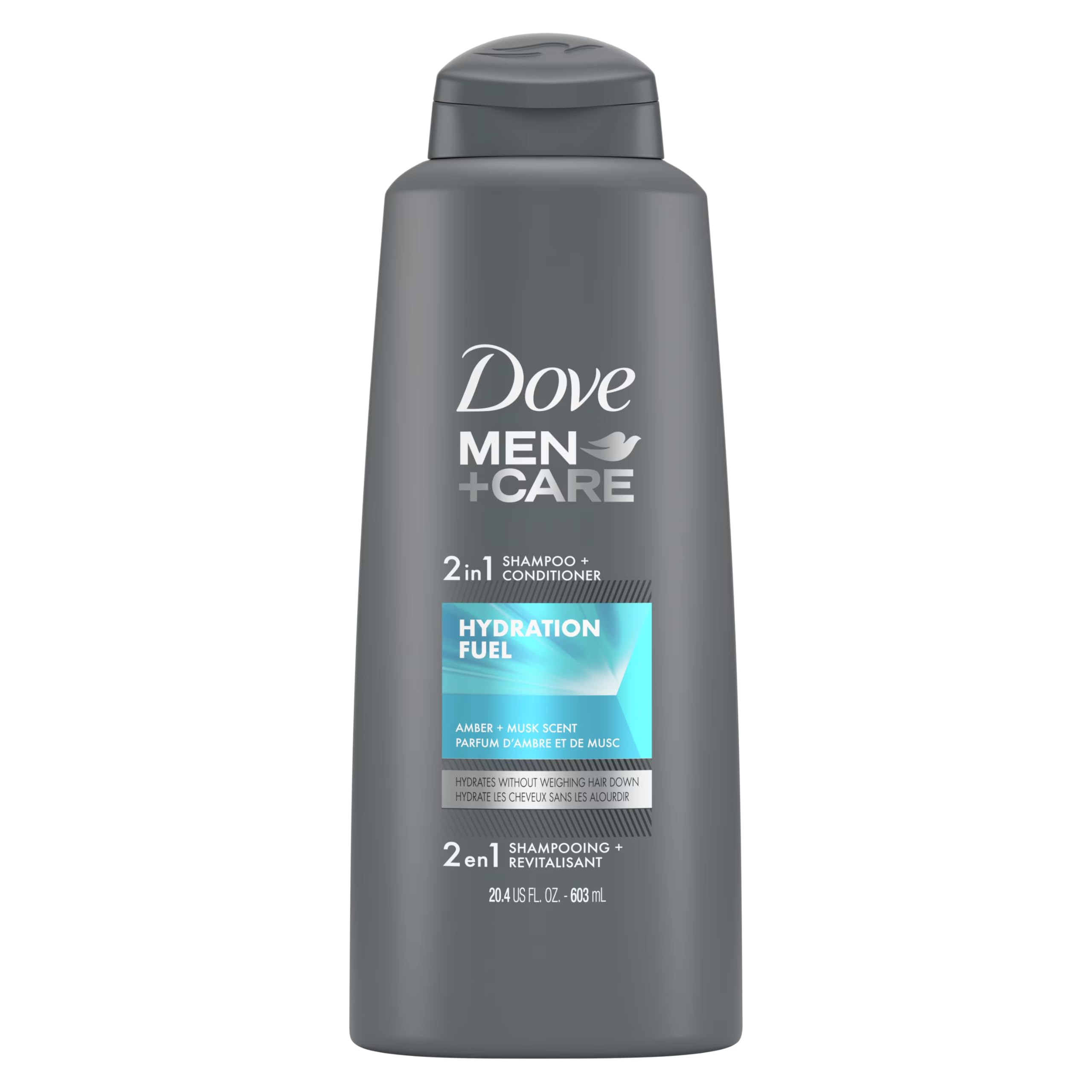 Dove Men+Care 2-in-1 Fortifying Shampoo and Conditioner, Hydration Fuel, 20.4 Ounce (Pack of 2)