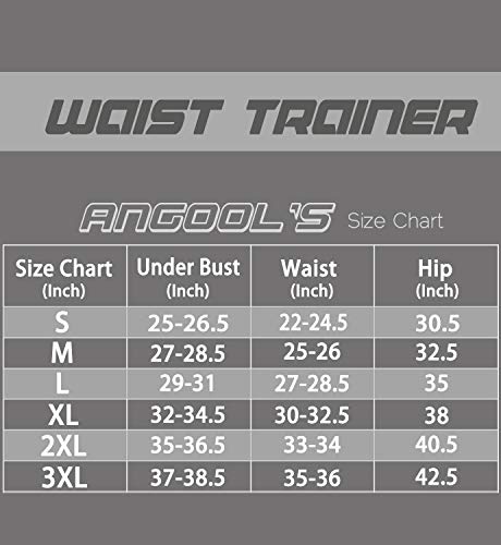 ANGOOL Neopren Waist Trainer for Women,Workout Plus Size Trimmer Belt Sauna Sweat Corset Cincher with Zipper L Pink