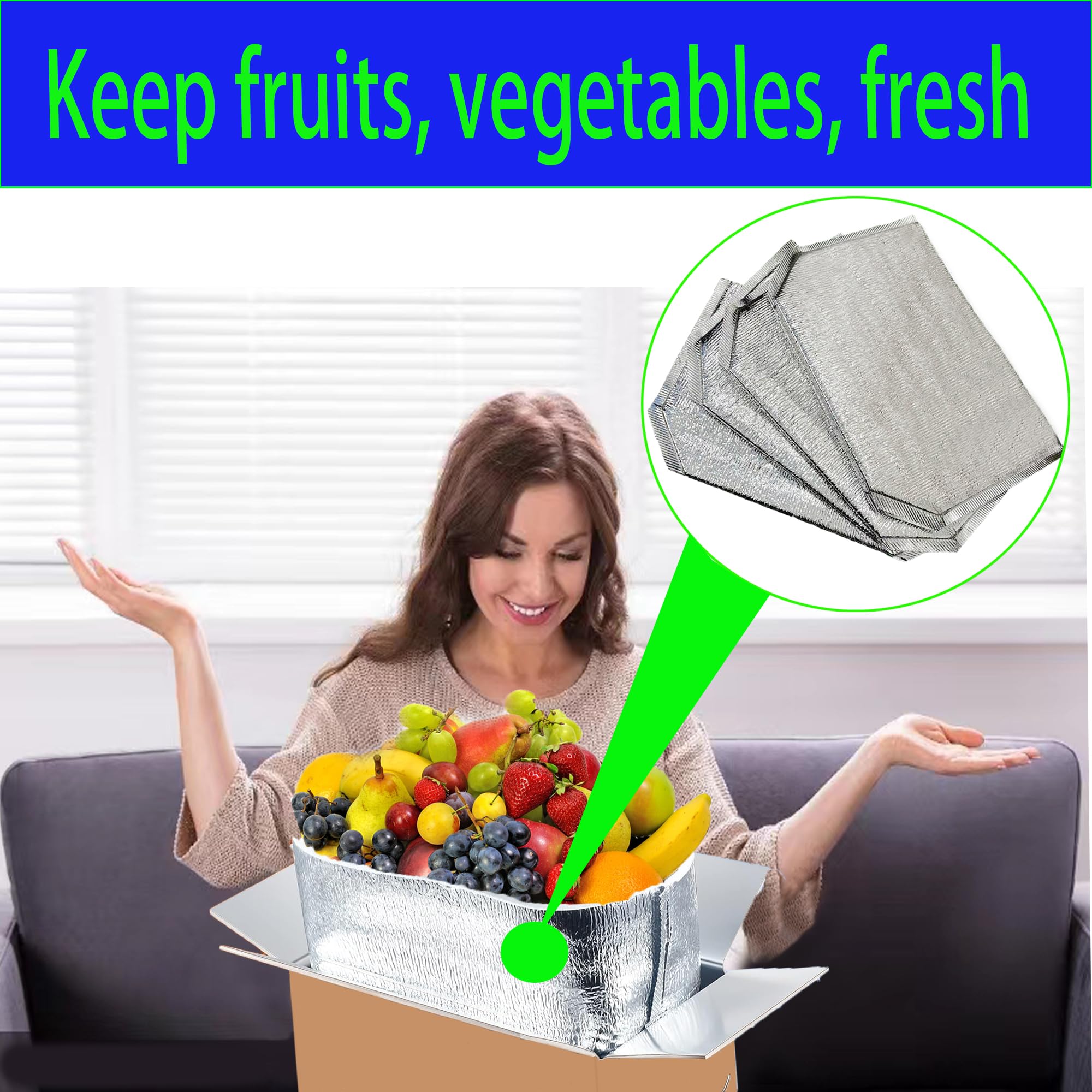 4 PACKS Reusable Insulation Bags Thermal Box Liners,14 x 9.2 x 13.2 in Foil Thermal Box Liners for Takeaway packing insulation, Lunch Box Shopping Bag Insulation Lining Waterproof Insulation Package