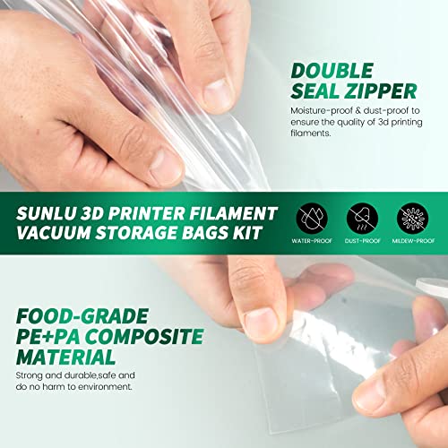 3D Printer Filament Vacuum Storage Kits and 3D Printer ABS Filament Bundle, Remove Moisture from Damp Filaments, Spool Storage Sealing Bags Kits, 32 * 34CM(12.59 * 13.38inch)