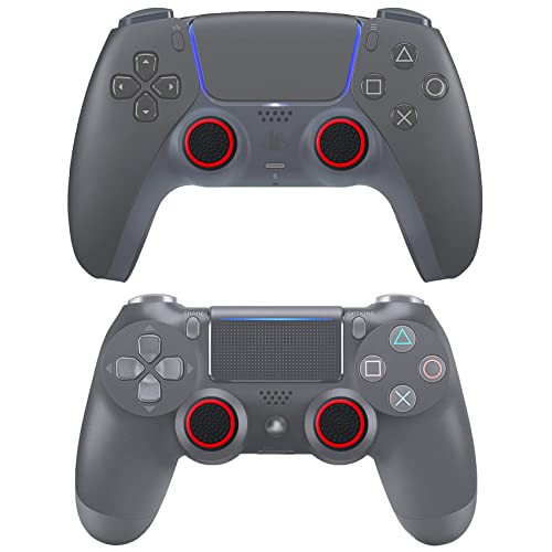 9CDeer Performance Joystick Analog Stick Thumb Grips Set of 6 Compatible with PS5, PS4, Xbox Series X/S Xbox One, Switch Pro Controller Black & red
