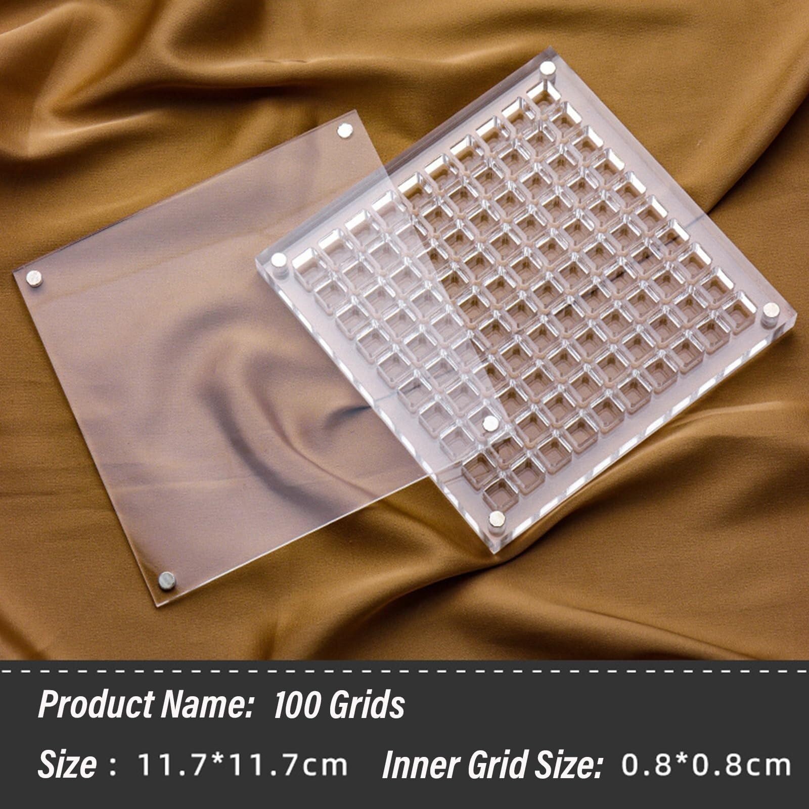 SISIRONG Acrylic Magnetic Seashell Display Box,2024 New 36/64/100 Grids Clear Acrylic Seashell Display Box,Small Craft Organizers Container for Bead, Nail, Jewelry ( Color : 100 Grids ), 1233344