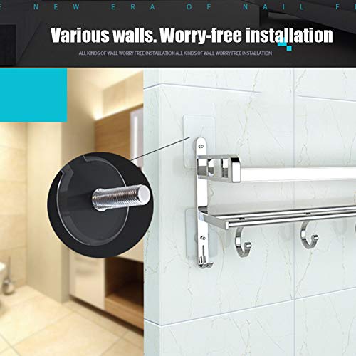 ZHANGLI 10pcs/Pack Screws Hanger No Hole Hook Home Traceless Sticker Wall Mounted Strong Non-Marking Stickers Perforated Stainless Steel Screw Patches