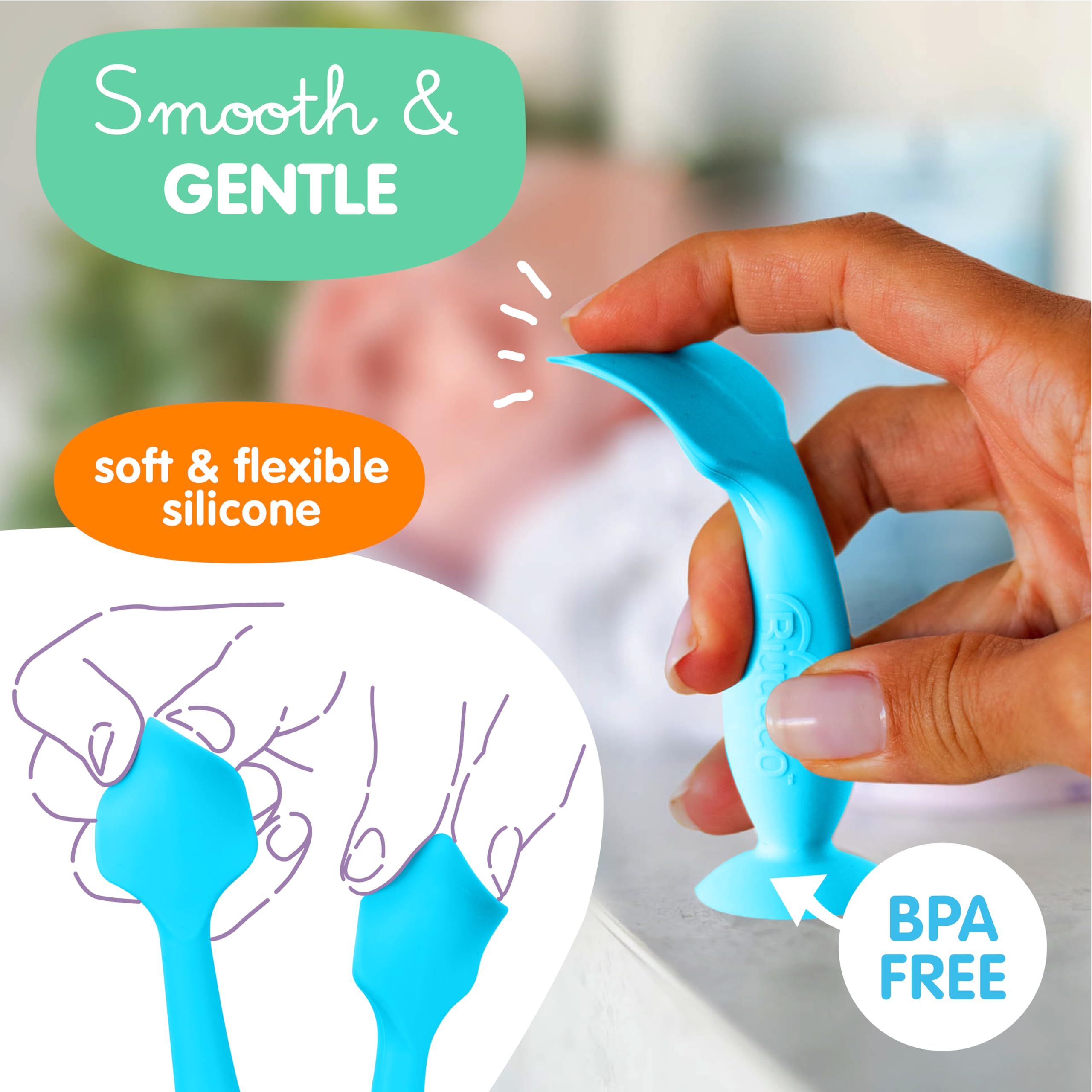 Bumco Mini Diaper Cream Spatula with Case (2-Pack) - BPA-Free Butt Spatula Baby, Soft Diaper Spatula, Diaper Cream Applicator, Mom-Invented Baby Must Haves, Diaper Bag Essentials, Butt Paste Spatula