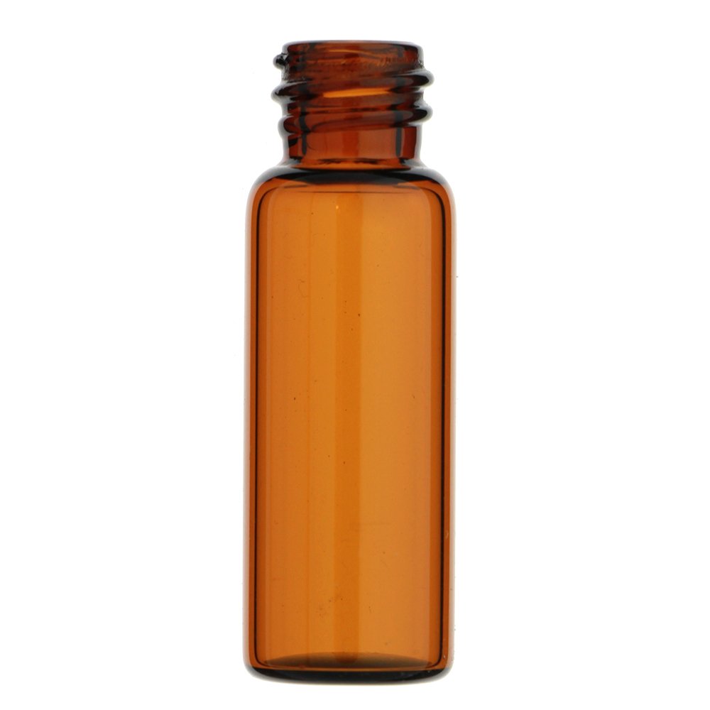 24-Pack 1/2 Dram Amber Vials Tall with Phenolic Black Lined Caps (Oils Perfume Prospecting Hobby Craft)