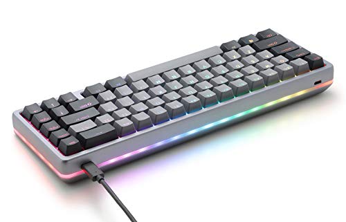 DROP ALT High-Profile Mechanical Keyboard — 65% (67 Key) Gaming Keyboard, Hot-Swap Switches, Programmable Macros, Backlit RGB LED, USB-C, Doubleshot PBT, Aluminum Frame (Kaihua Speed Silver, Gray)