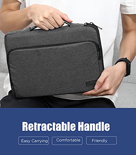 MoKo 9-11 Inch Tablet Sleeve Bag Carrying Case with Retractable Handle Fits New 11-inch iPad Pro M4/iPad Air M2 2024, iPad Air 5/4th 10.9, iPad 10th Gen 10.9, iPad Pro 11, iPad 9/8th 10.2, Black&Gray