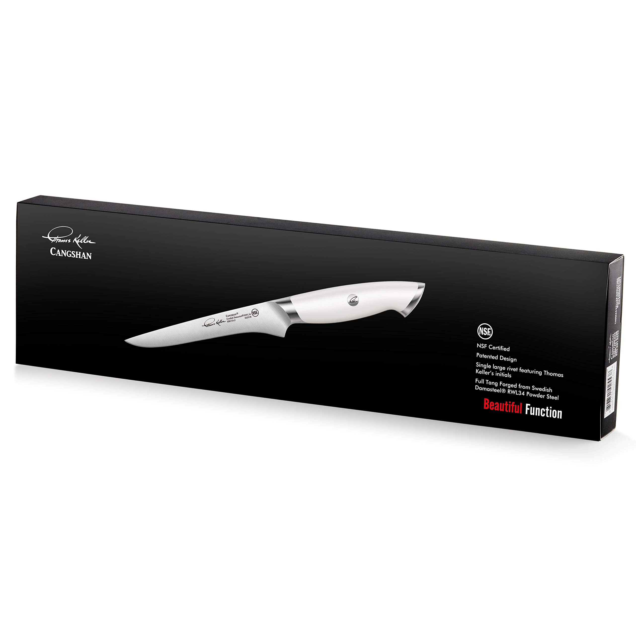 Cangshan Thomas Keller Signature Collection Swedish Powder Steel Forged, 6-Inch Boning Knife, White