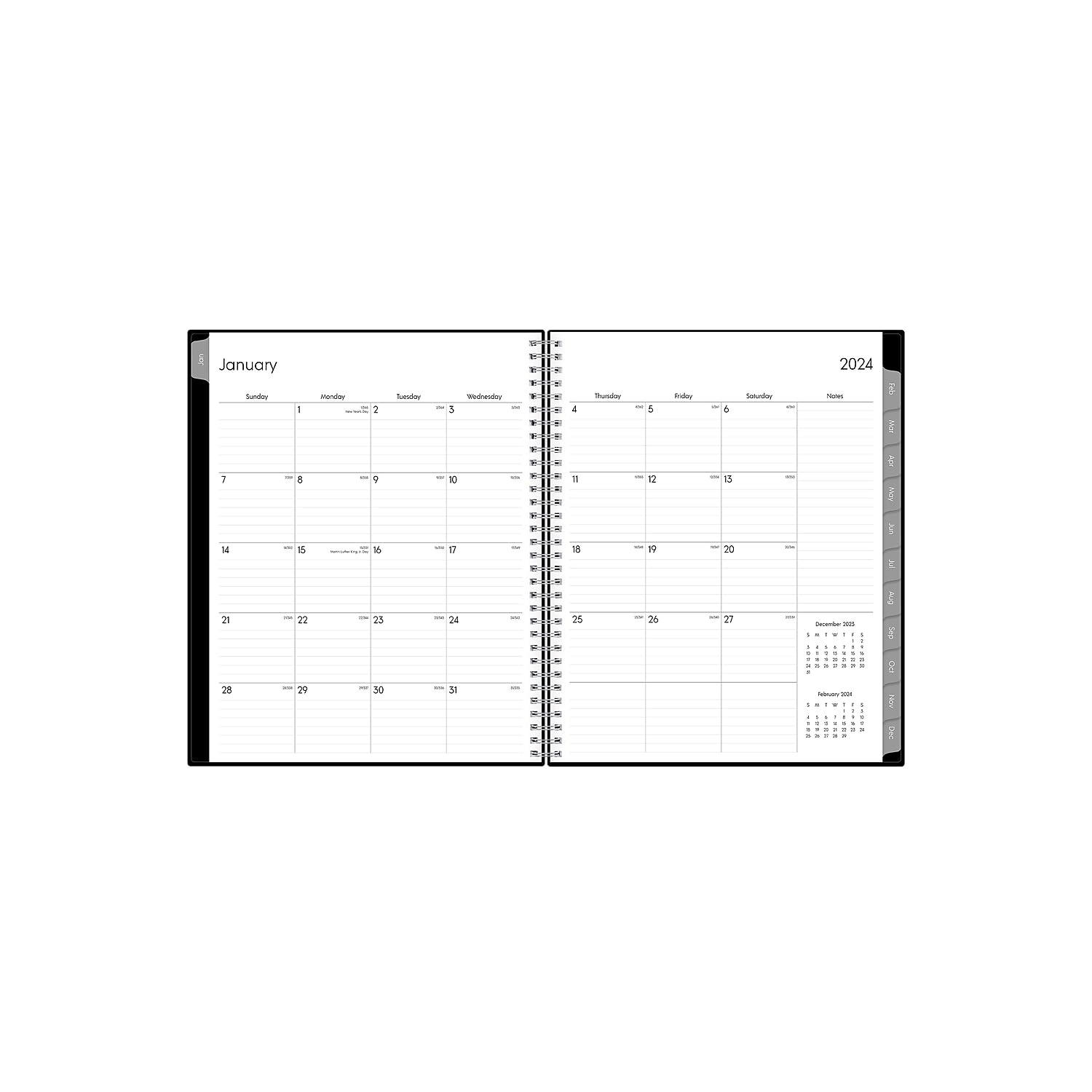 2024 Blue Sky Enterprise 8.5-inch x 11-inch Weekly & Monthly Planner, Black (111288-24)