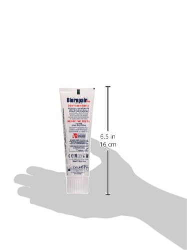 Biorepair Sensitive Teeth Daily Toothpaste - 2.54 Fluid Ounces (75ml) Tubes (Pack of 2) [ Italian Import ]