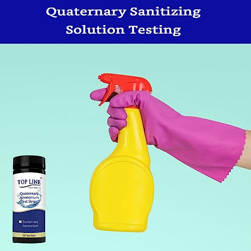 200 Strips - Quaternary Sanitizer Test Strips Food Service 0-500 ppm (QAC, Multi Quat) - Quaternary Test Strips - Quat Test Strips for Food Service - Quat Sanitizer Strips - Quaternary Ammonium Test