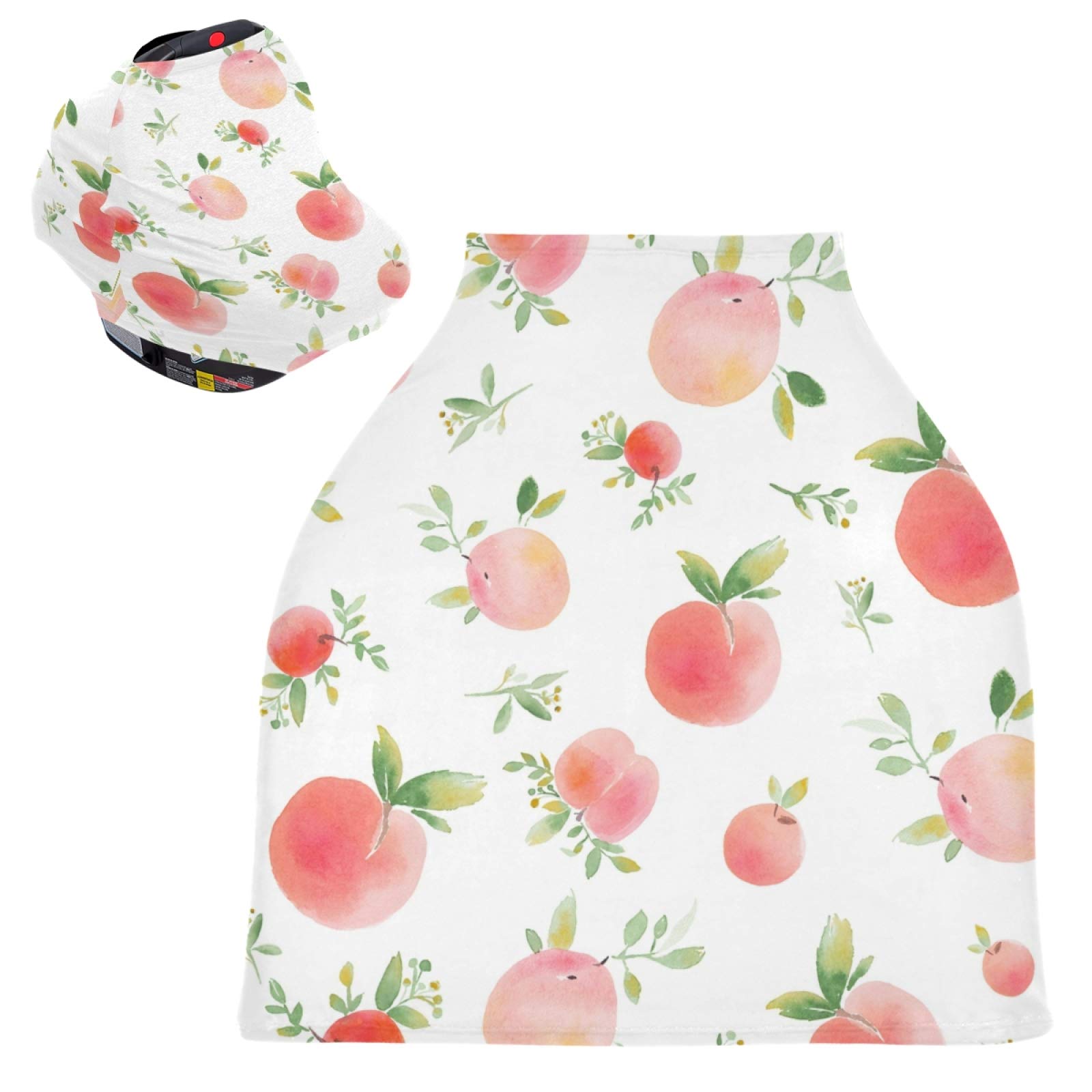 Nursing Cover Breastfeeding Scarf Watercolor Peaches- Baby Car Seat Covers, Stroller Cover, Carseat Canopy(8ya7a)