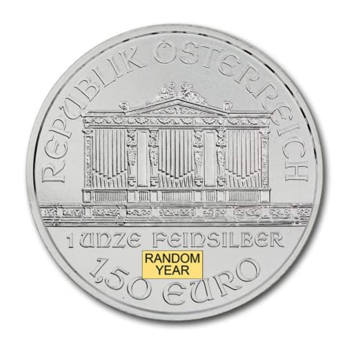 2008 - Present (Random Year) Lot of (5) 1 oz Austrian Silver Vienna Philharmonic Coins Brilliant Uncirculated (BU) with Certificates of Authenticity 1.50 € BU
