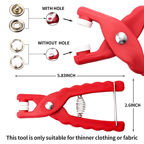 BIOUU 100 Sets of Metal Snaps Buttons,Metal snap Buttons with Fastener Pliers Tool kit, Snap Fastener kit, Metal Prong Snaps Buttons for Clothing Leather Sewing.