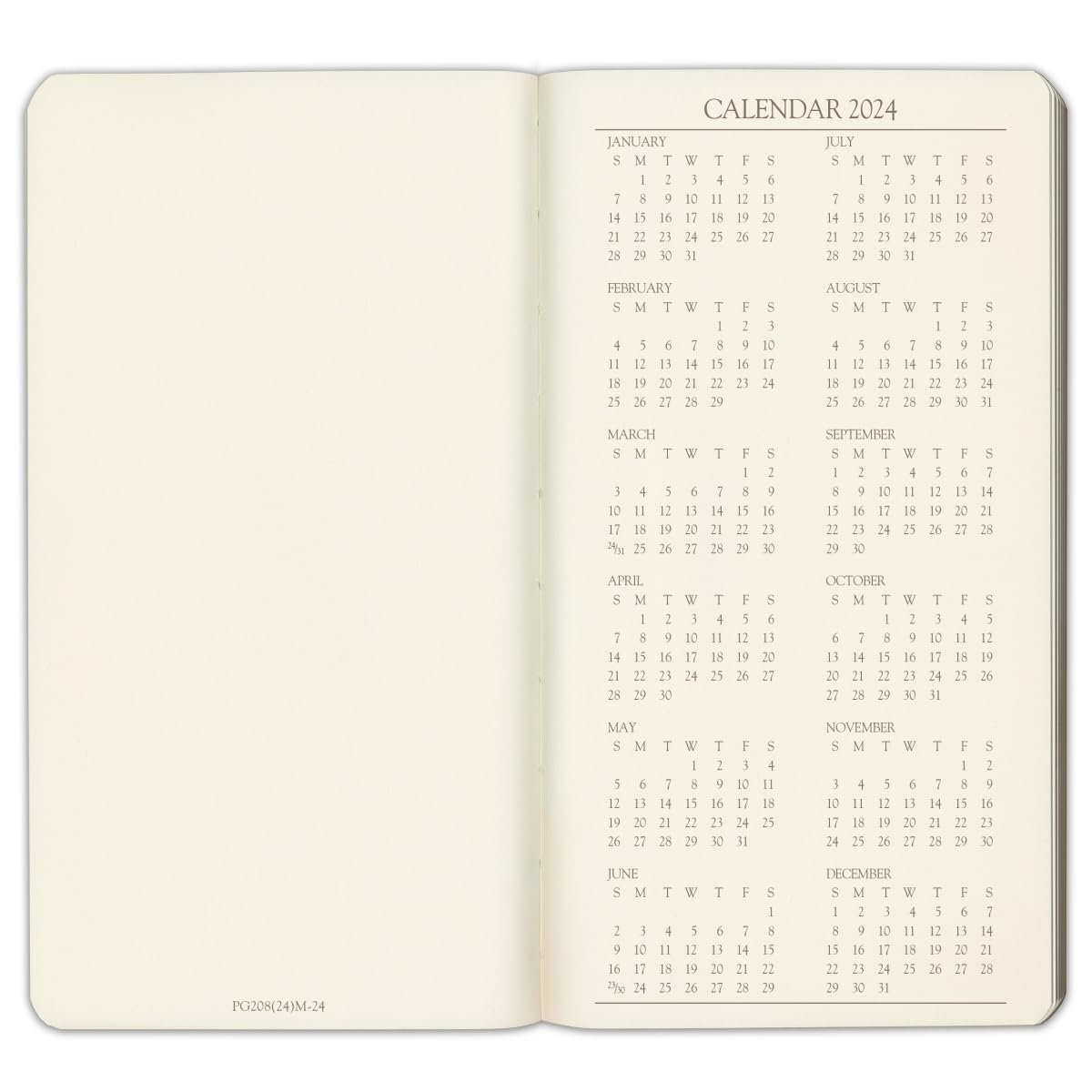 2024 Gallery Leather Pocket Weekly Planner - Acadia Black - 6x3.25"