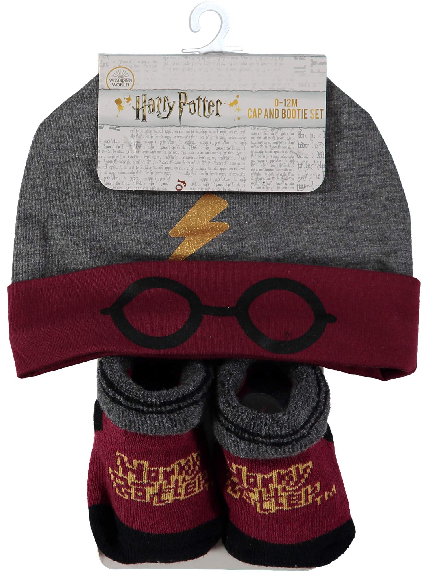 Harry Potter Baby Boys Cap and Bootie Set - Baby Gift Set with Hat and Socks for 0-12 Months (0-12Months)