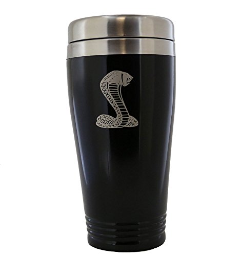 Au-tomotive Gold, Inc. Travel Mug for Ford Mustang Cobra (Black)