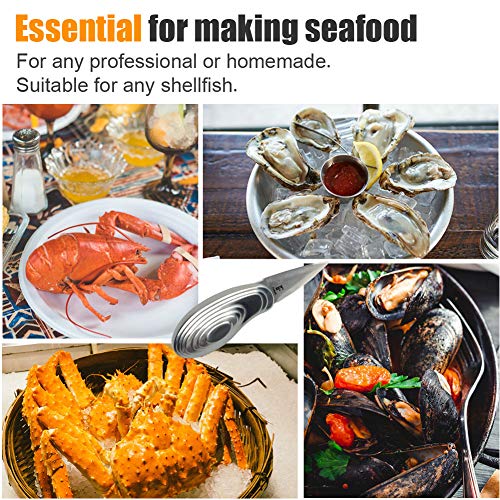 FrSara Oyster Shucking Knife, Oyster Shucker, Ergonomic Three-Dimensional Oyster Shaped Handle, Strong Grip. Any Oyster and Other Shellfish Can be Opened Easily. Comes with Flannel Storage Bag.