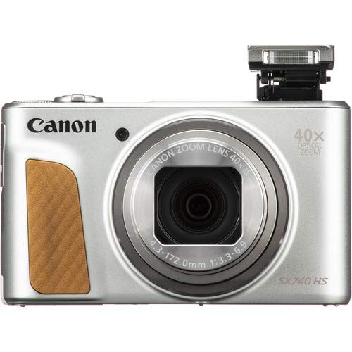Canon PowerShot SX740 HS Digital Camera (Silver) Accessory Bundle with Flexible Spider Tripod, 32GB Memory, Camera Case and More..