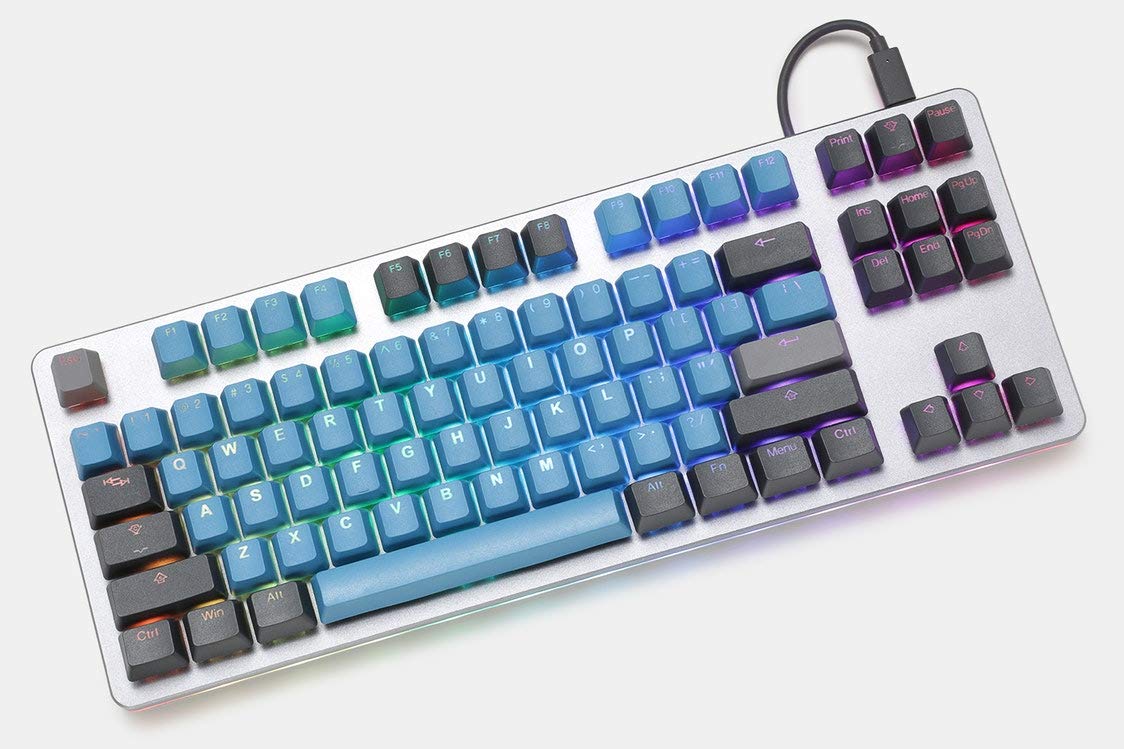 KPREPUBLIC taihao pbt Double Shot keycaps for DIY Gaming Mechanical Keyboard Backlit Caps OEM Profile Light Through Deep Forest Blue Green (D Forest Blue x1)