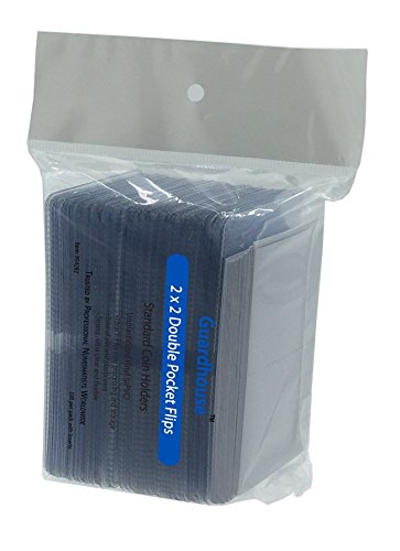 2 x 2 Double-Pocket Unplasticized Coin Flips Pack of 200 with Paper Inserts Guardhouse